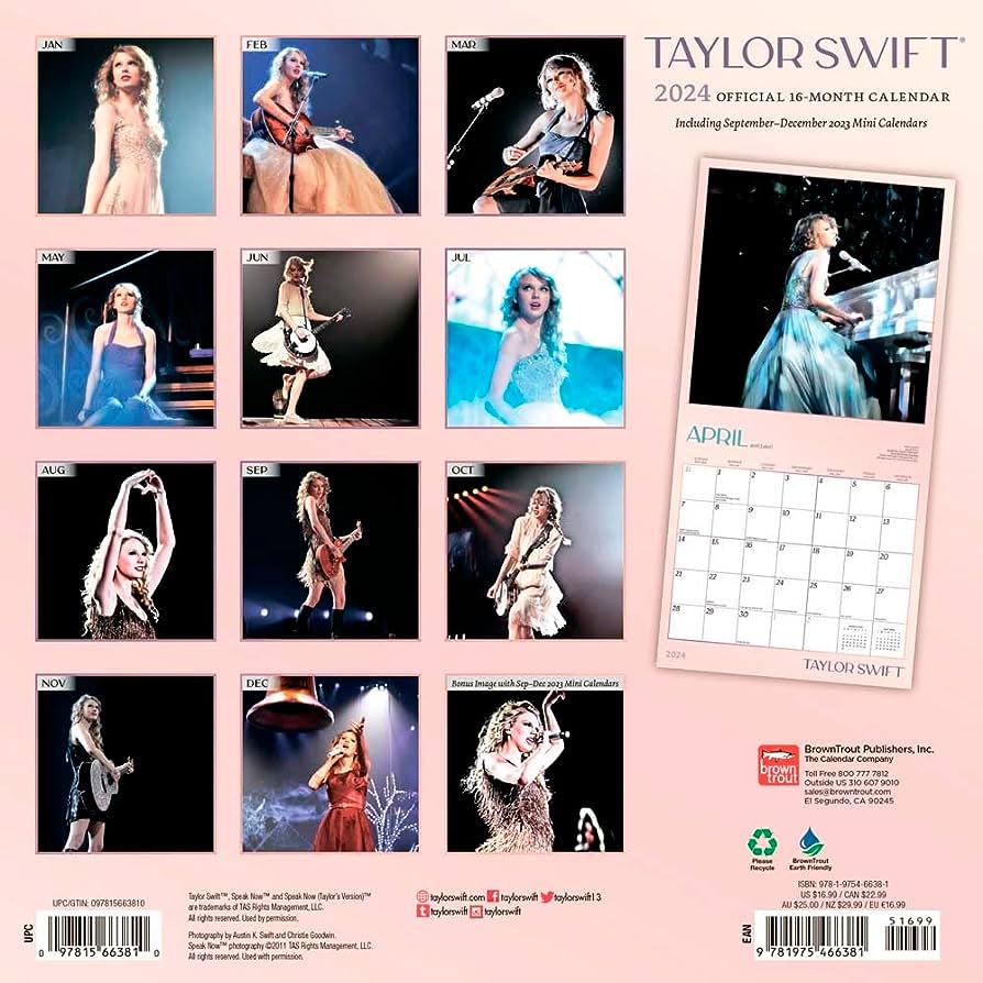 TAYLOR SWIFT 2024 Calendar OnVinylStore